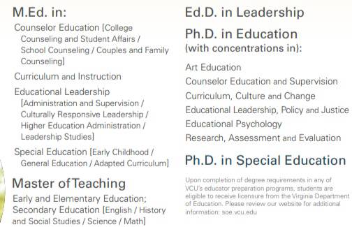 School of Education - Virginia Commonwealth University Graduate ...